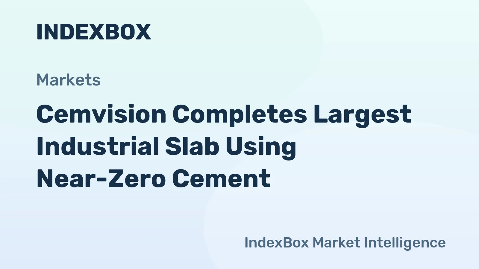Cemvision Completes Largest Industrial Slab Using Near-Zero Cement