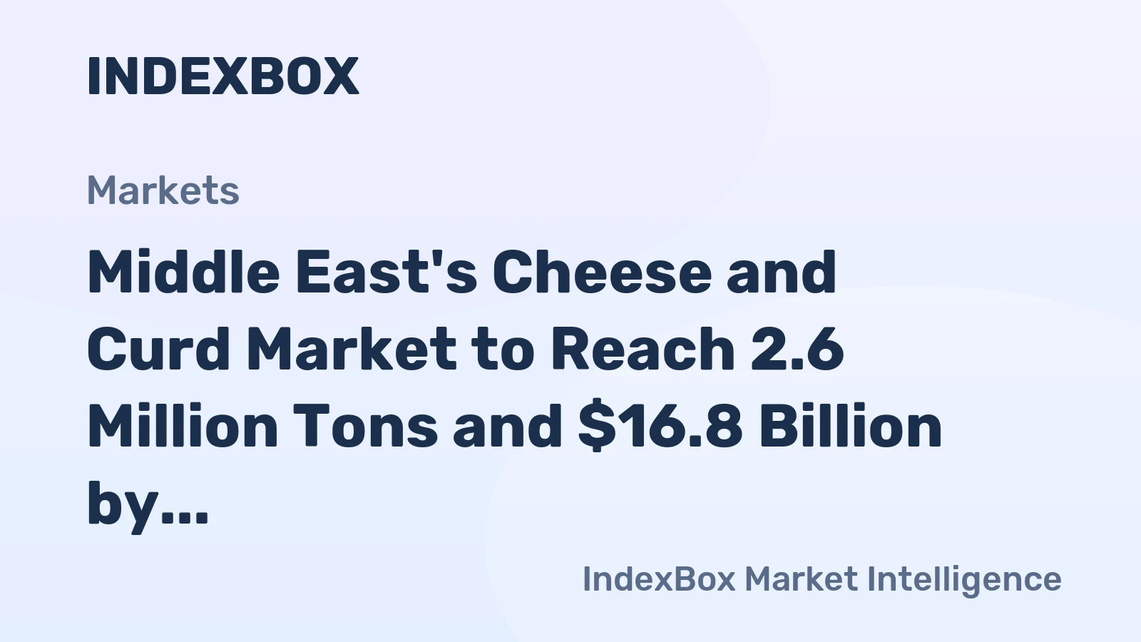 Middle East's Cheese and Curd Market to Reach 2.6 Million Tons and $16.8 Billion by 2035