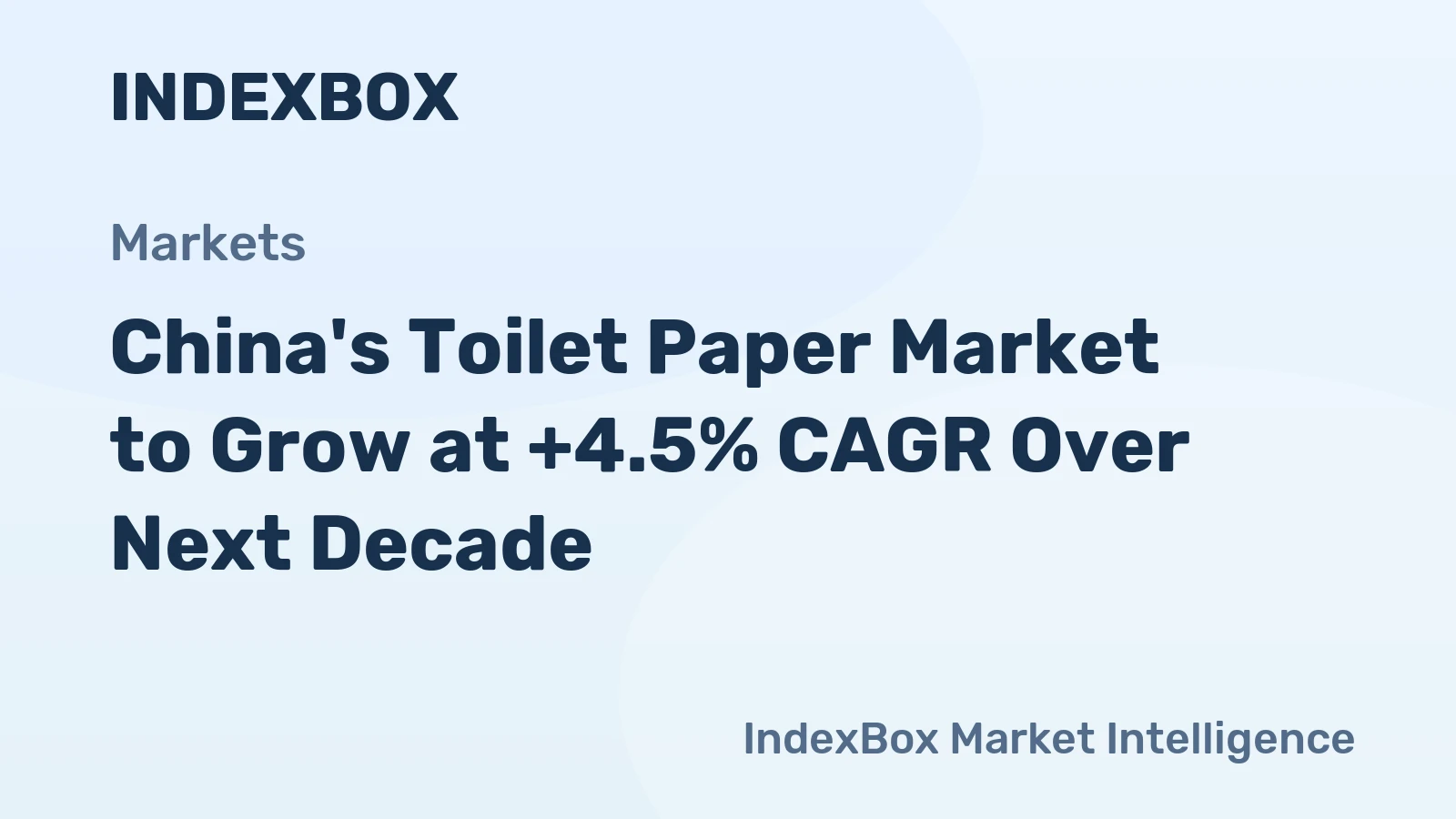 China's Toilet Paper Market to Grow at +4.5% CAGR Over Next Decade