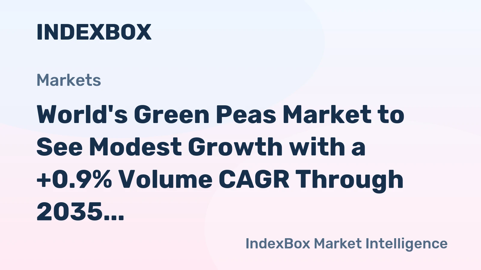 World's Green Peas Market to See Modest Growth with a +0.9% Volume CAGR Through 2035
