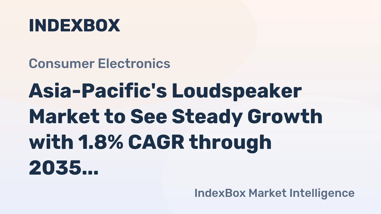 Asia-Pacific's Loudspeaker Market to See Steady Growth with 1.8% CAGR through 2035