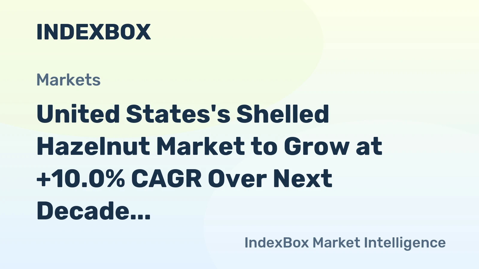 United States's Shelled Hazelnut Market to Grow at +10.0% CAGR Over Next Decade