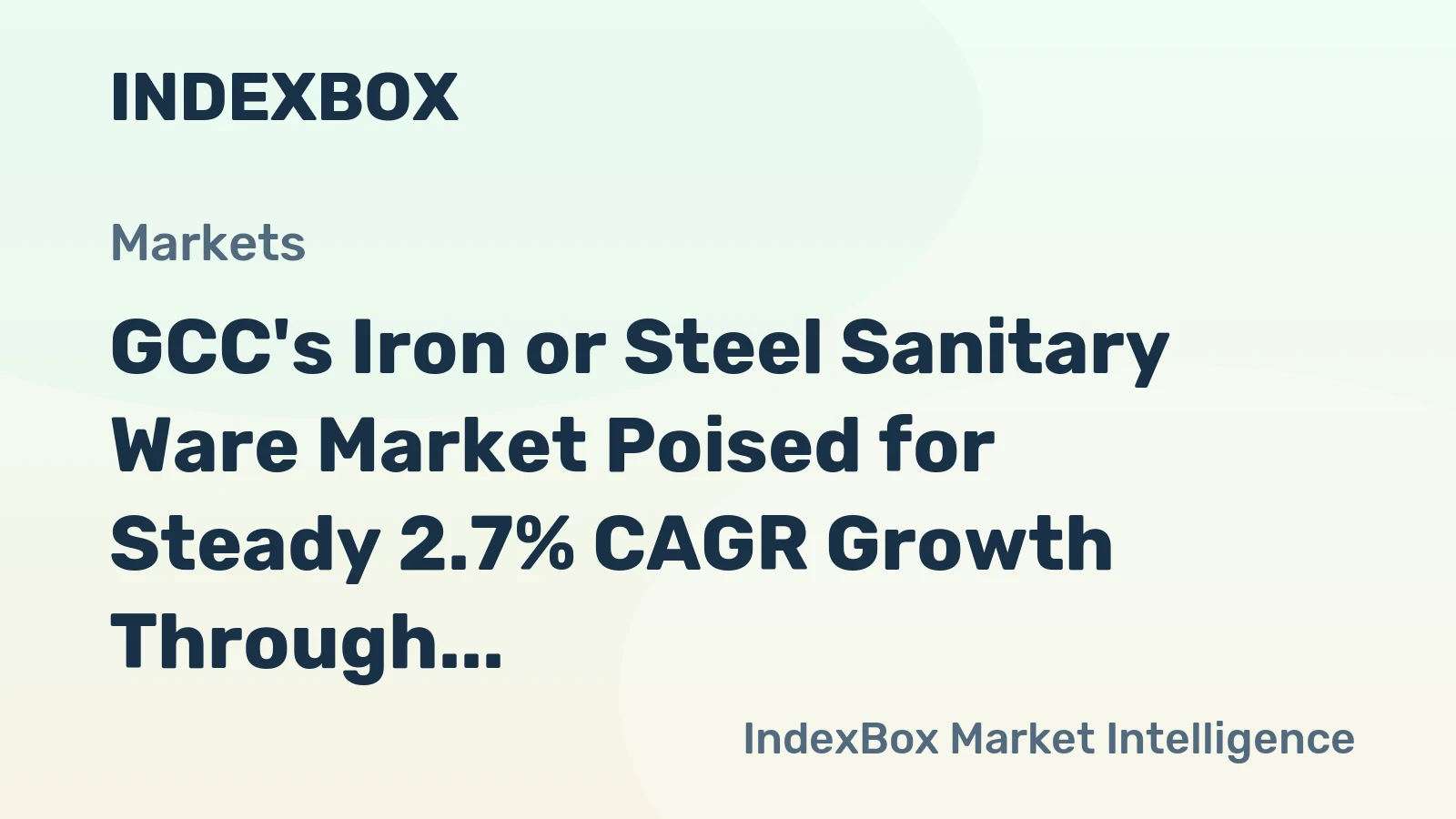 GCC's Iron or Steel Sanitary Ware Market Poised for Steady 2.7% CAGR Growth Through 2035