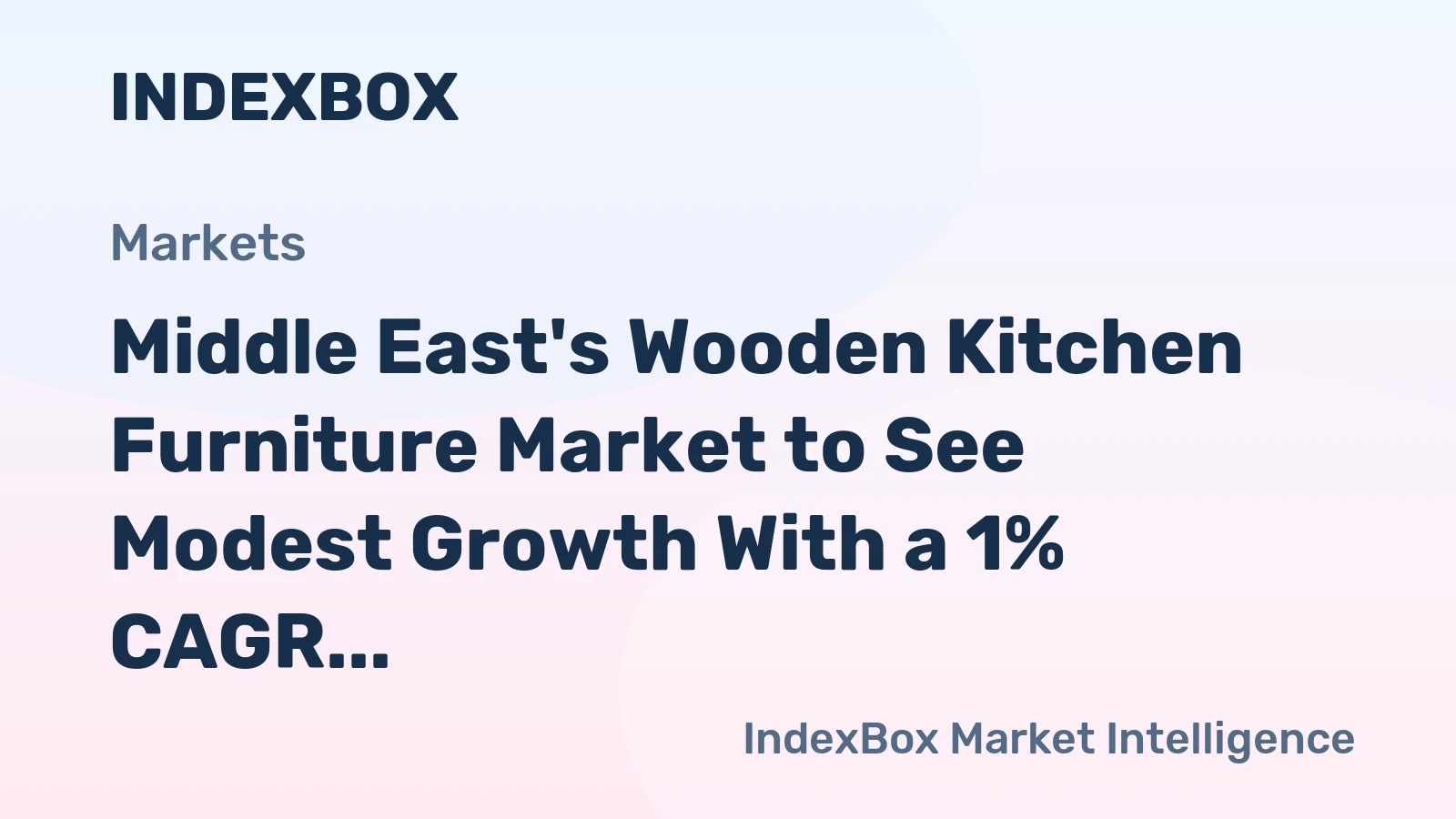 Middle East's Wooden Kitchen Furniture Market to See Modest Growth With a 1% CAGR in Value