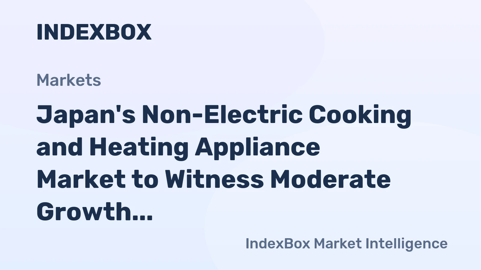 Japan's Non-Electric Cooking and Heating Appliance Market to Witness Moderate Growth with a CAGR of +1.0%