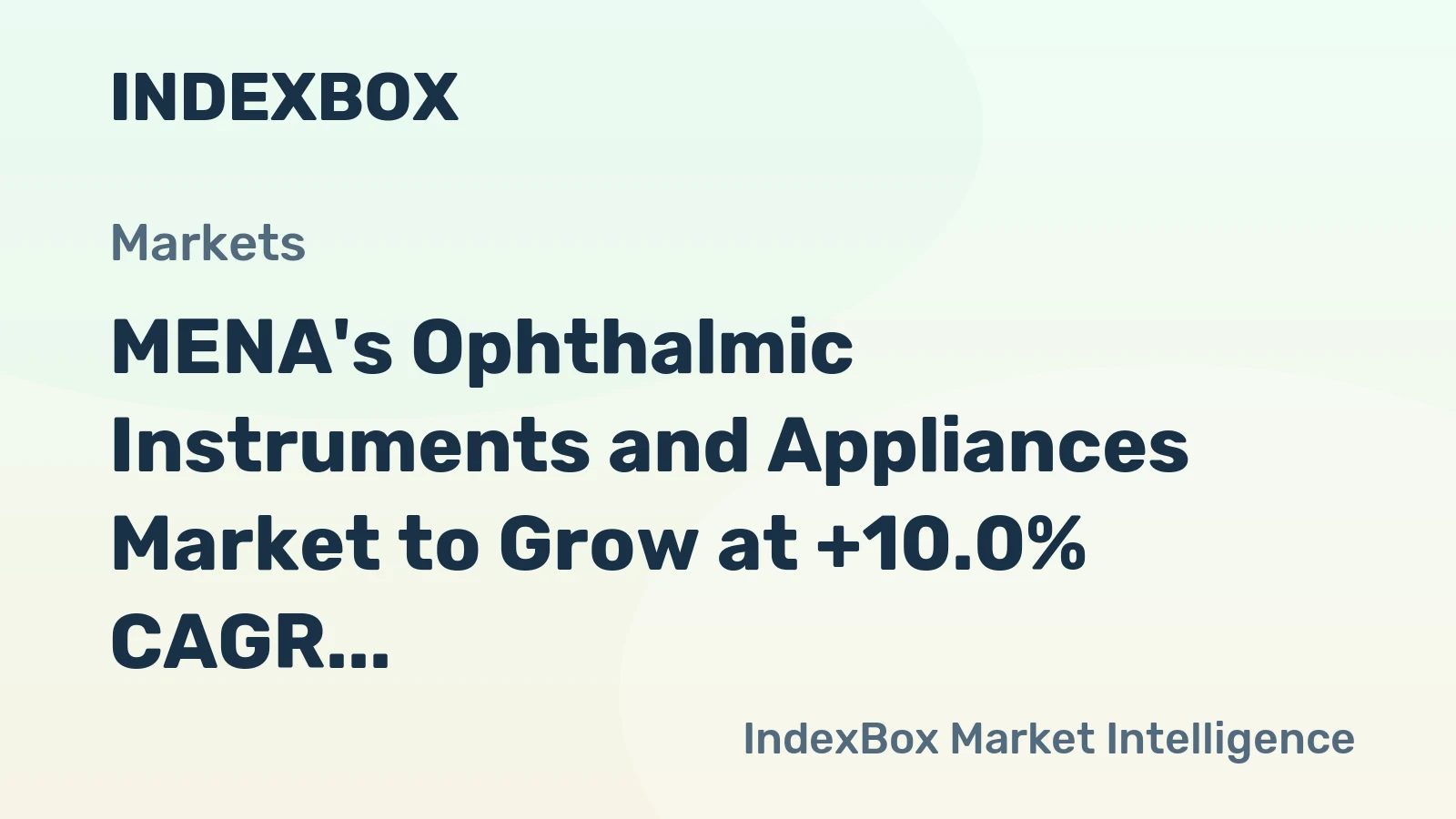 MENA's Ophthalmic Instruments and Appliances Market to Grow at +10.0% CAGR through 2035
