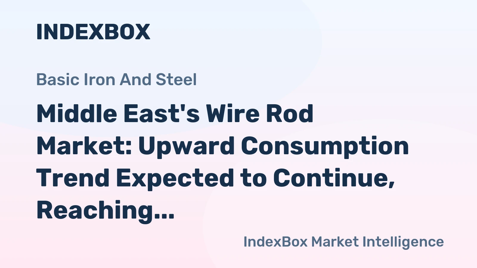 Middle East's Wire Rod Market: Upward Consumption Trend Expected to Continue, Reaching 13M Tons and $10.4B by 2035