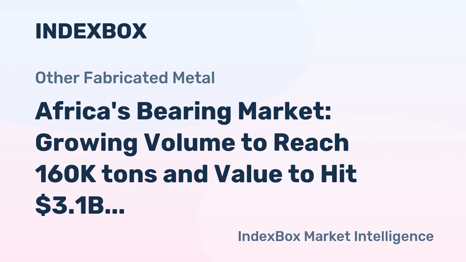 Africa's Bearing Market: Growing Volume to Reach 160K tons and Value to Hit $3.1B by 2035