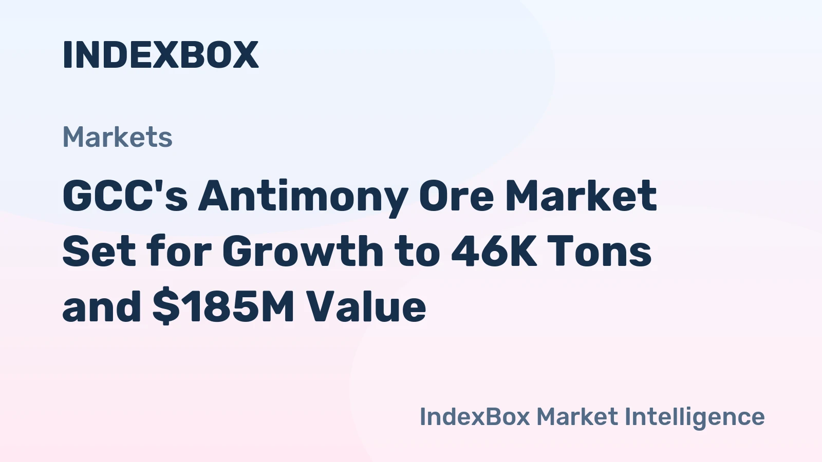 GCC's Antimony Ore Market Set for Growth to 46K Tons and $185M Value
