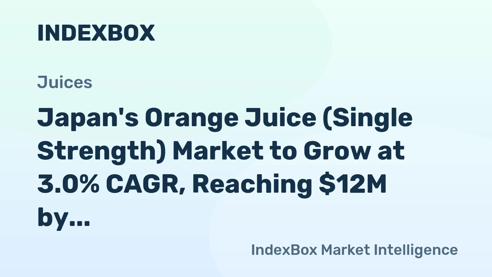 Japan's Orange Juice (Single Strength) Market to Grow at 3.0% CAGR, Reaching $12M by 2035