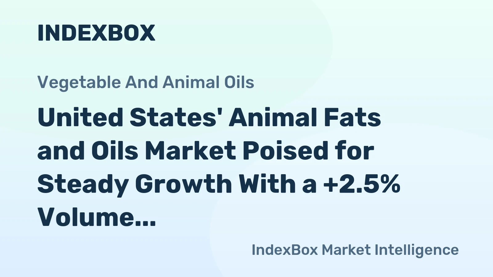 United States' Animal Fats and Oils Market Poised for Steady Growth With a +2.5% Volume CAGR Through 2035