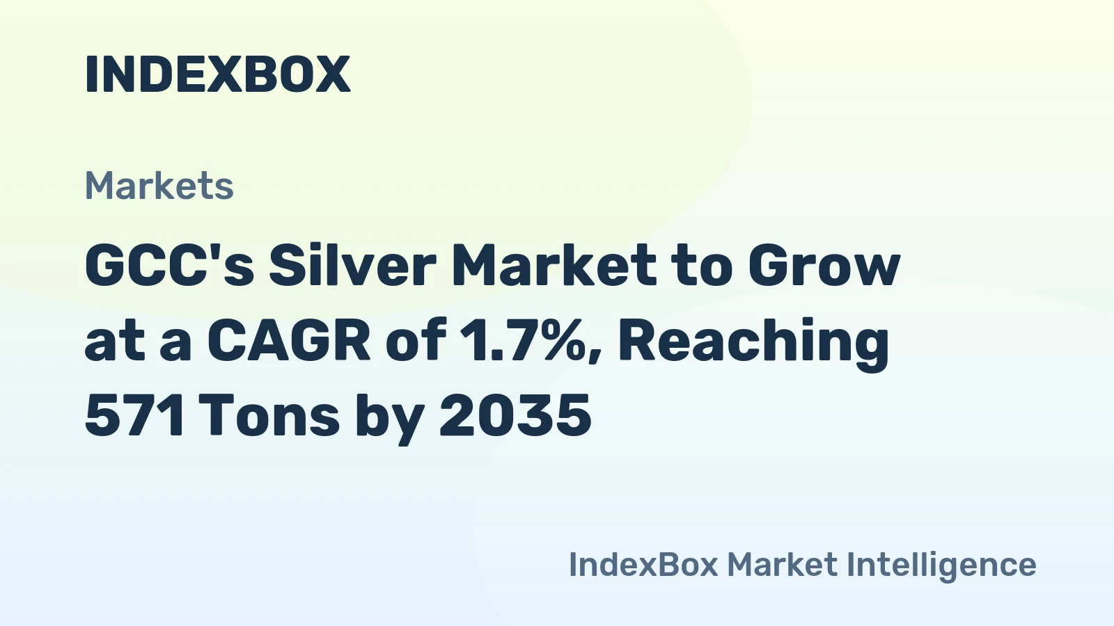 GCC's Silver Market to Grow at a CAGR of 1.7%, Reaching 571 Tons by 2035