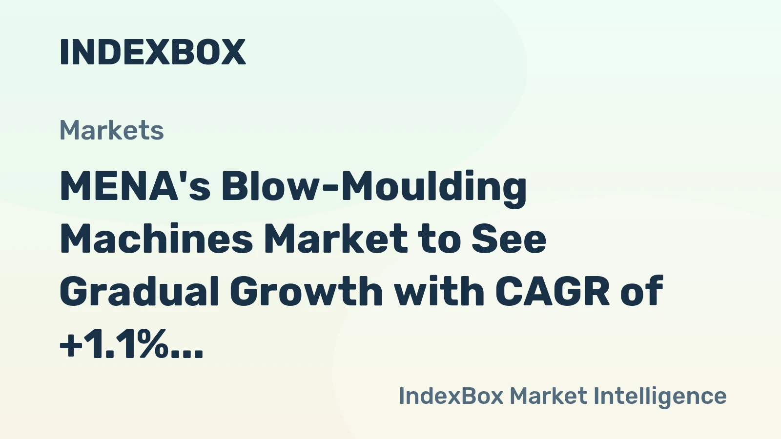MENA's Blow-Moulding Machines Market to See Gradual Growth with CAGR of +1.1%