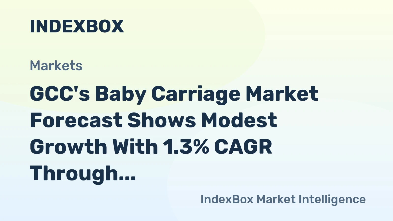 GCC's Baby Carriage Market Forecast Shows Modest Growth With 1.3% CAGR Through 2035