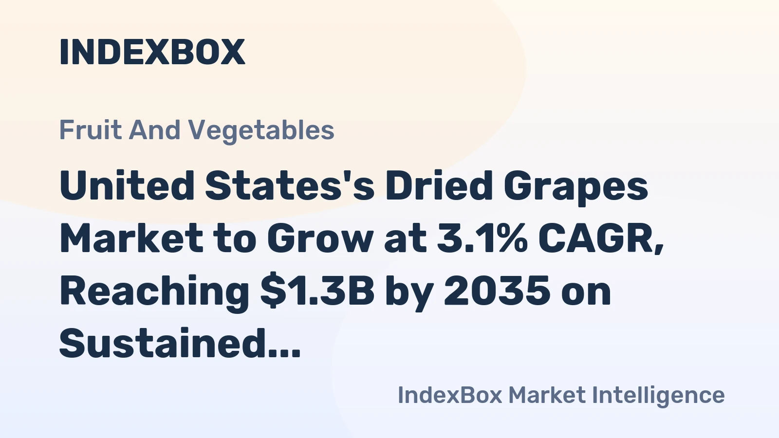 United States's Dried Grapes Market to Grow at 3.1% CAGR, Reaching $1.3B by 2035 on Sustained Demand.