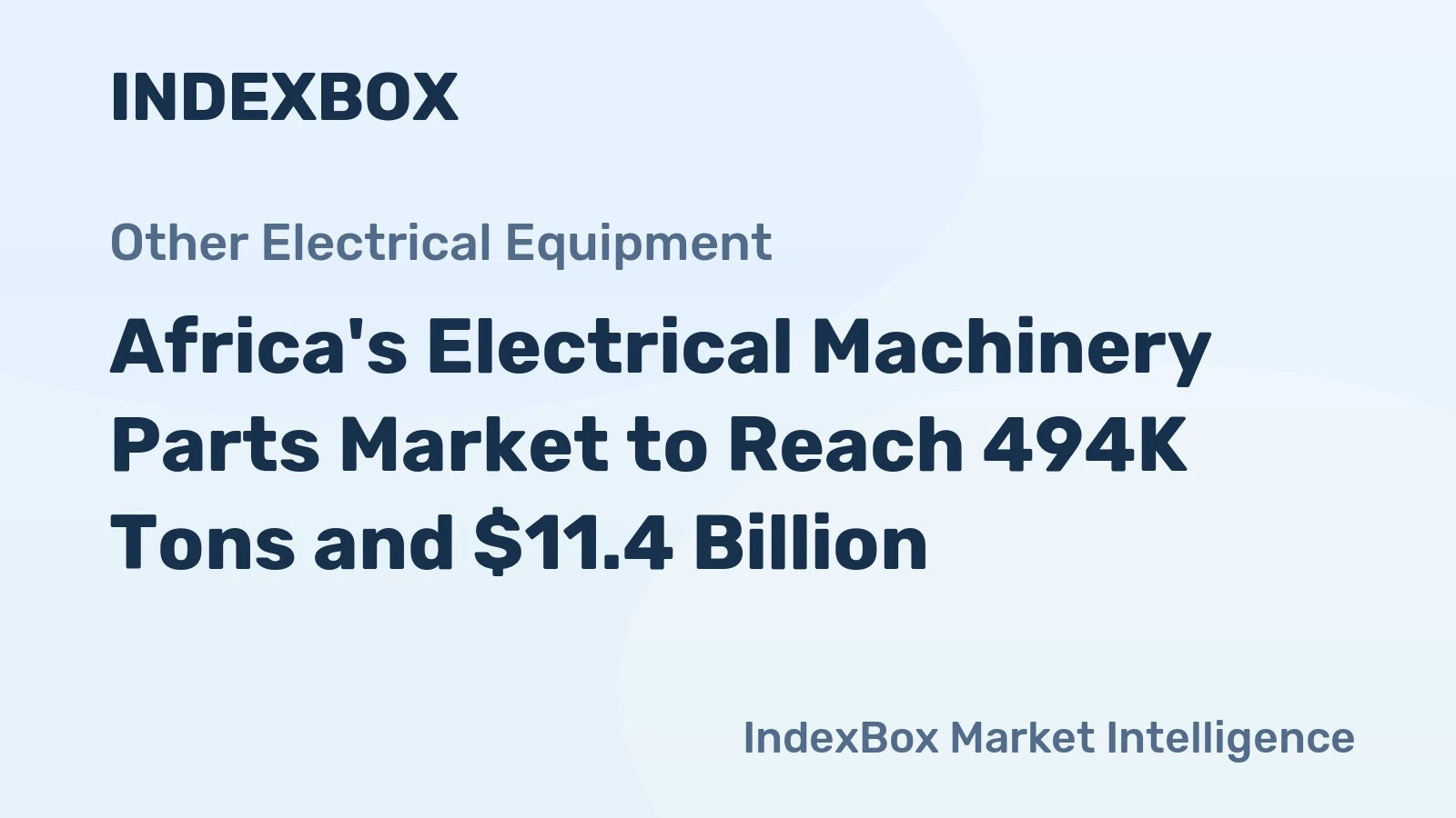 Africa's Electrical Machinery Parts Market to Reach 494K Tons and $11.4 Billion
