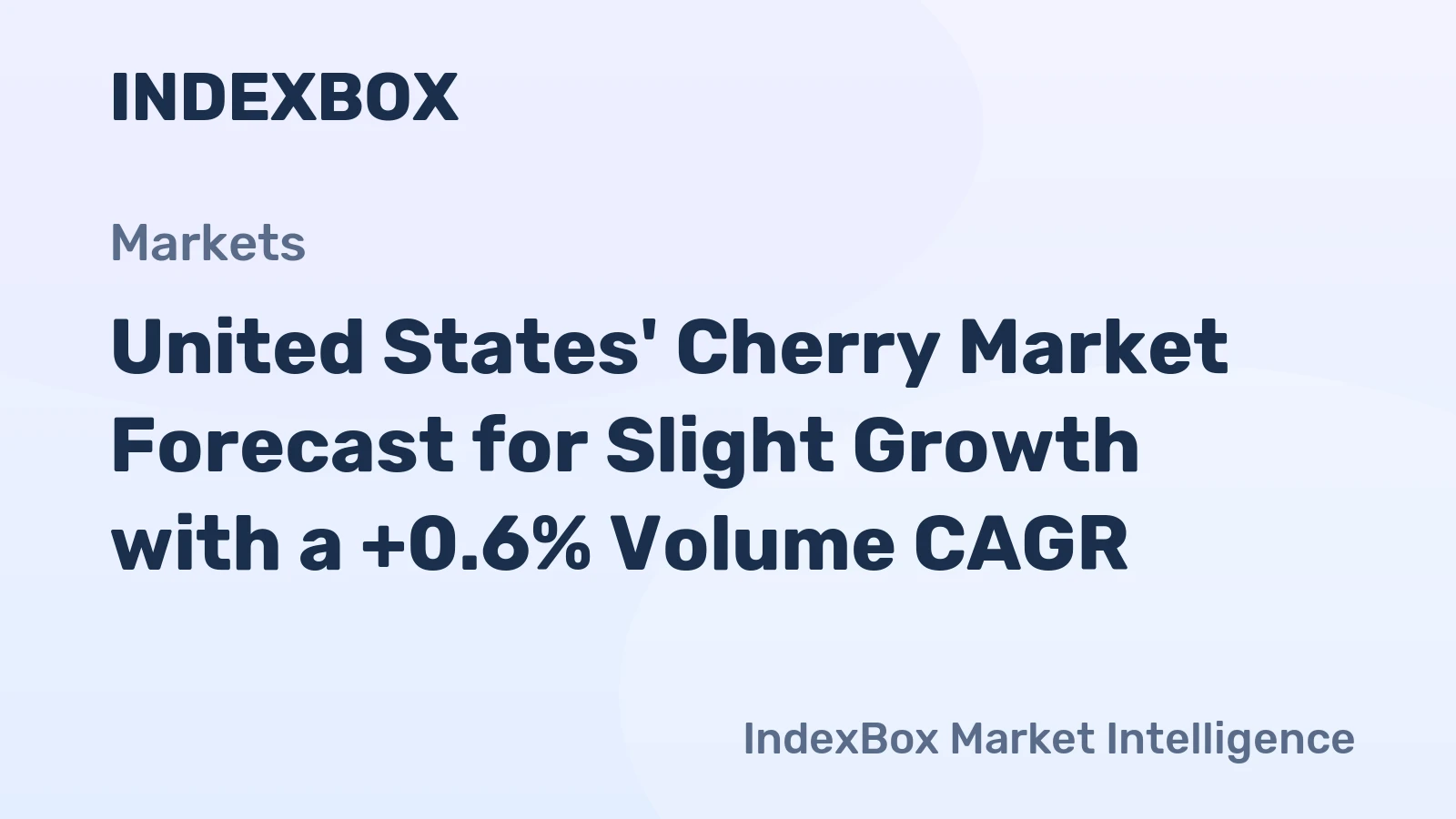 United States' Cherry Market Forecast for Slight Growth with a +0.6% Volume CAGR