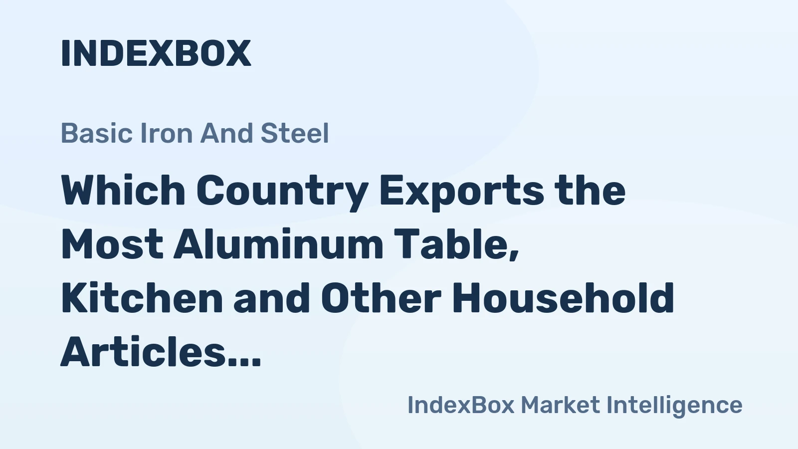 Which Country Exports the Most Aluminum Table, Kitchen and Other Household Articles in the World?