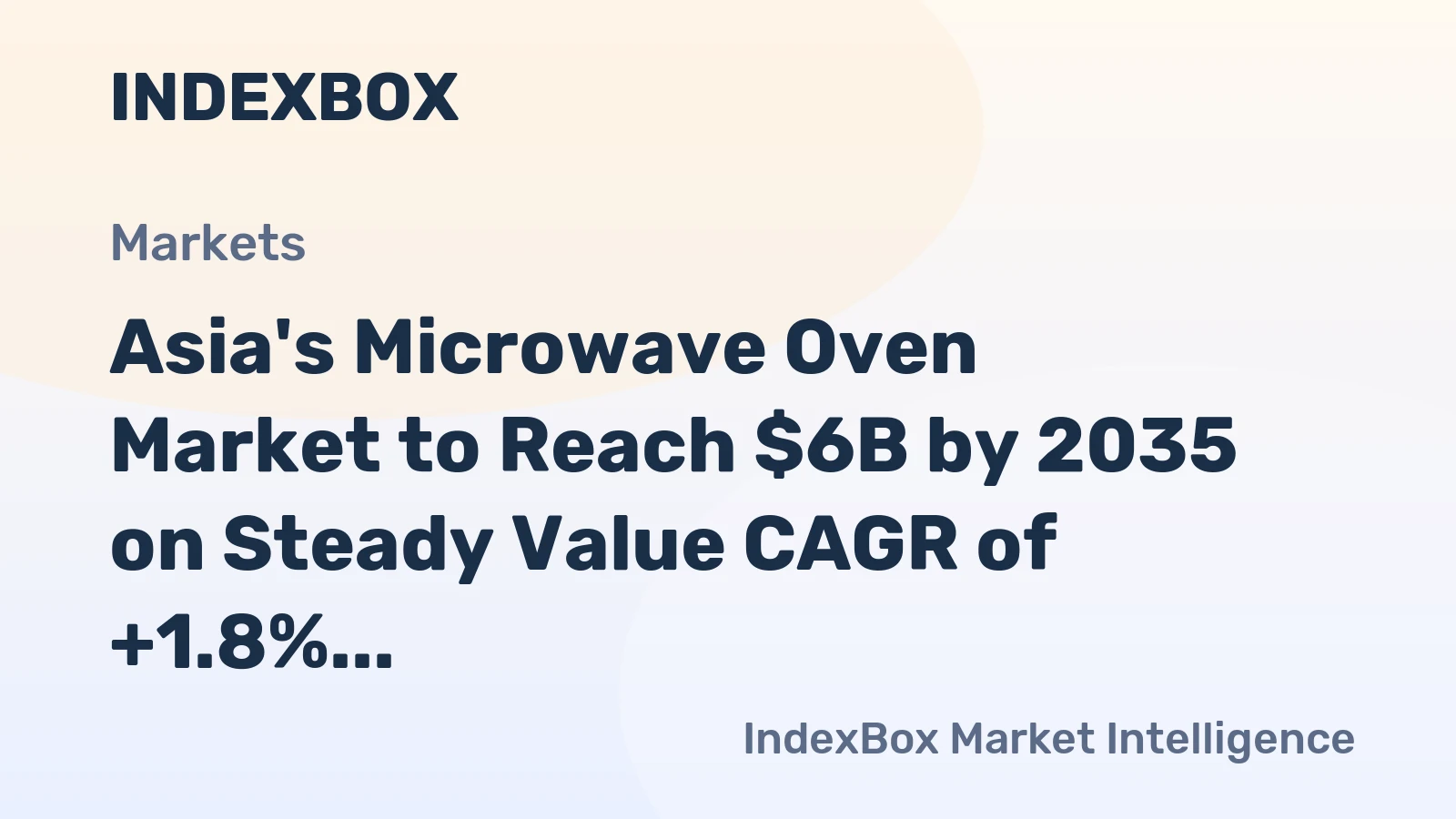 Asia's Microwave Oven Market to Reach $6B by 2035 on Steady Value CAGR of +1.8%