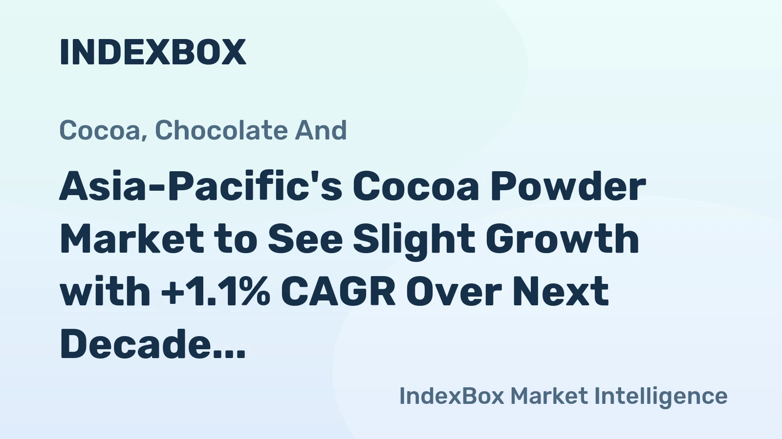 Asia-Pacific's Cocoa Powder Market to See Slight Growth with +1.1% CAGR Over Next Decade