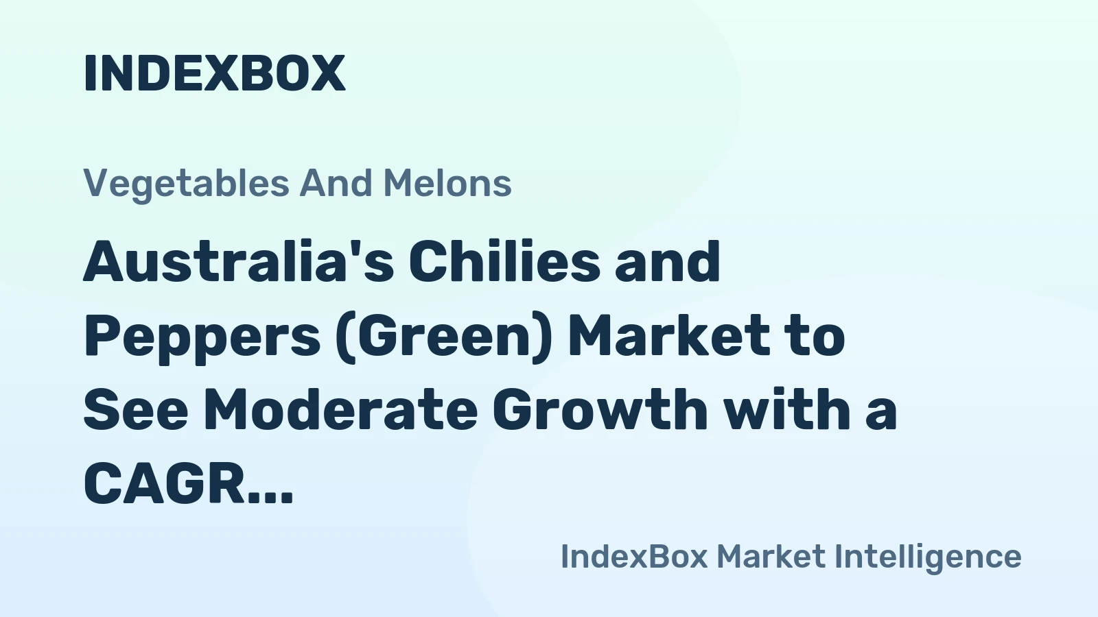 Australia's Chilies and Peppers (Green) Market to See Moderate Growth with a CAGR of +1.5% from 2024-2035