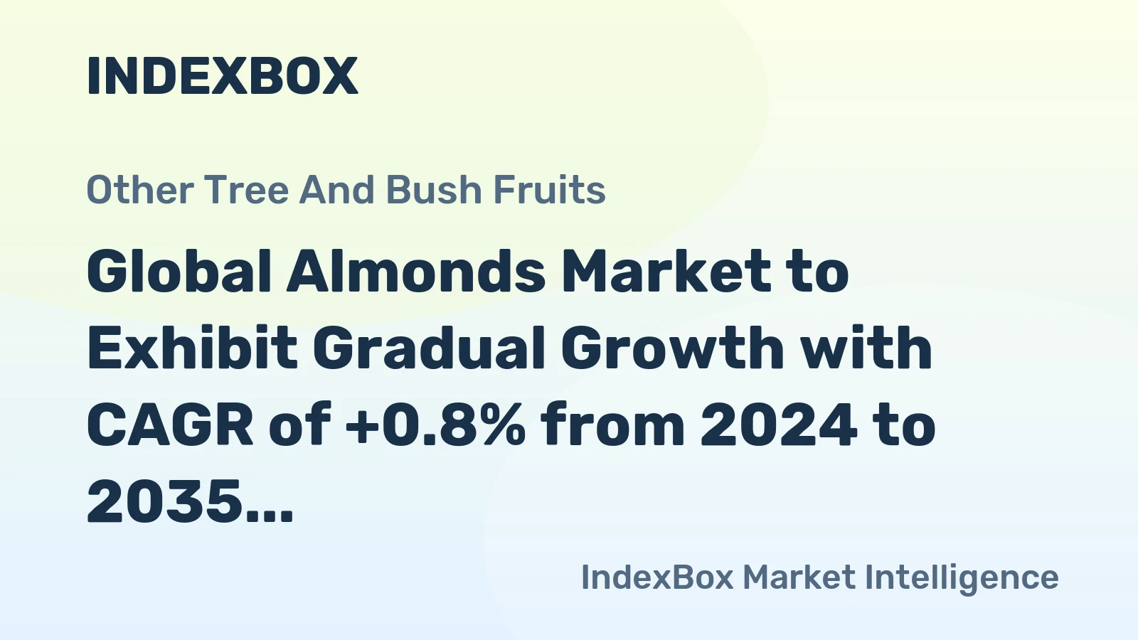 Global Almonds Market to Exhibit Gradual Growth with CAGR of +0.8% from 2024 to 2035