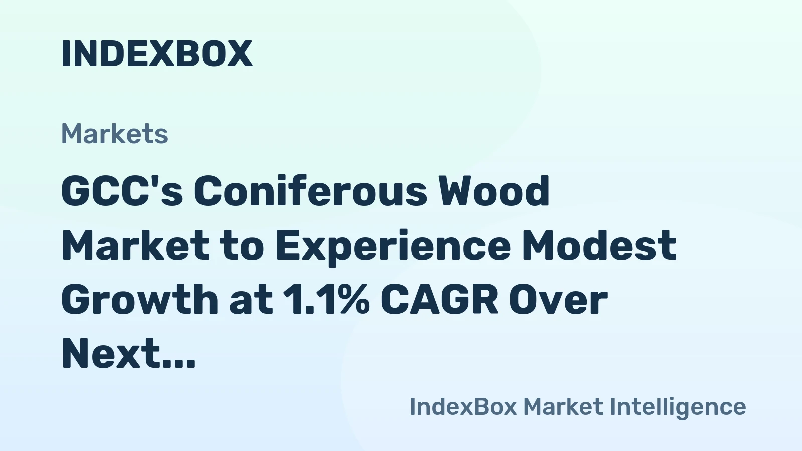 GCC's Coniferous Wood Market to Experience Modest Growth at 1.1% CAGR Over Next Decade