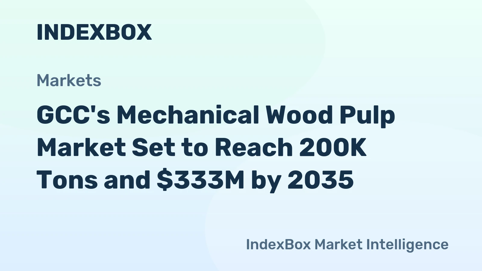 GCC's Mechanical Wood Pulp Market Set to Reach 200K Tons and $333M by 2035