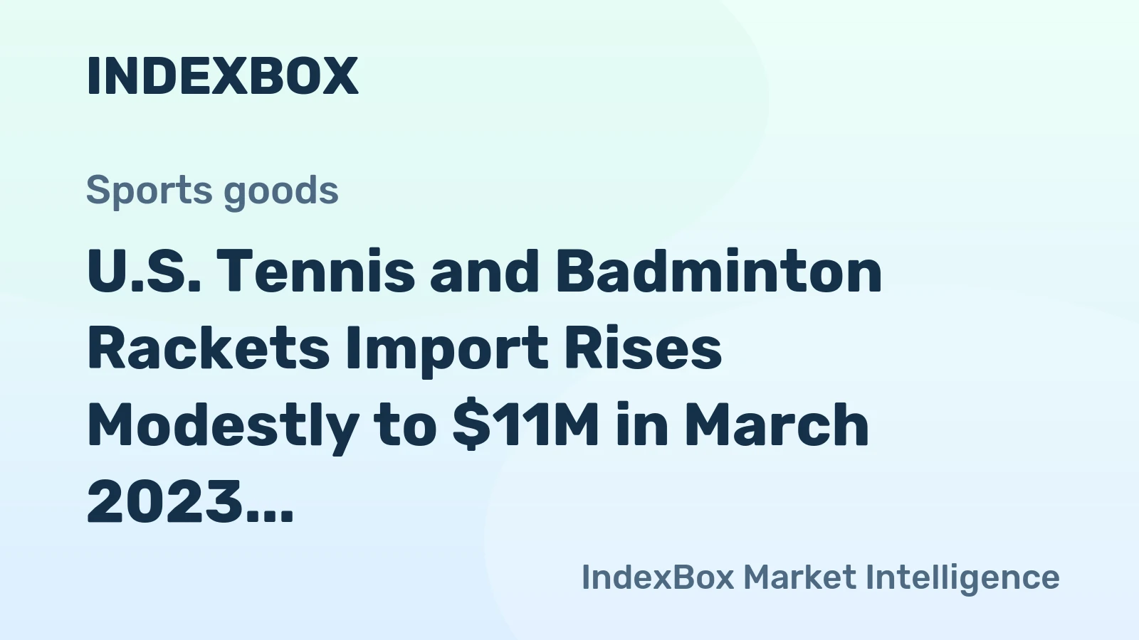 U.S. Tennis and Badminton Rackets Import Rises Modestly to $11M in March 2023