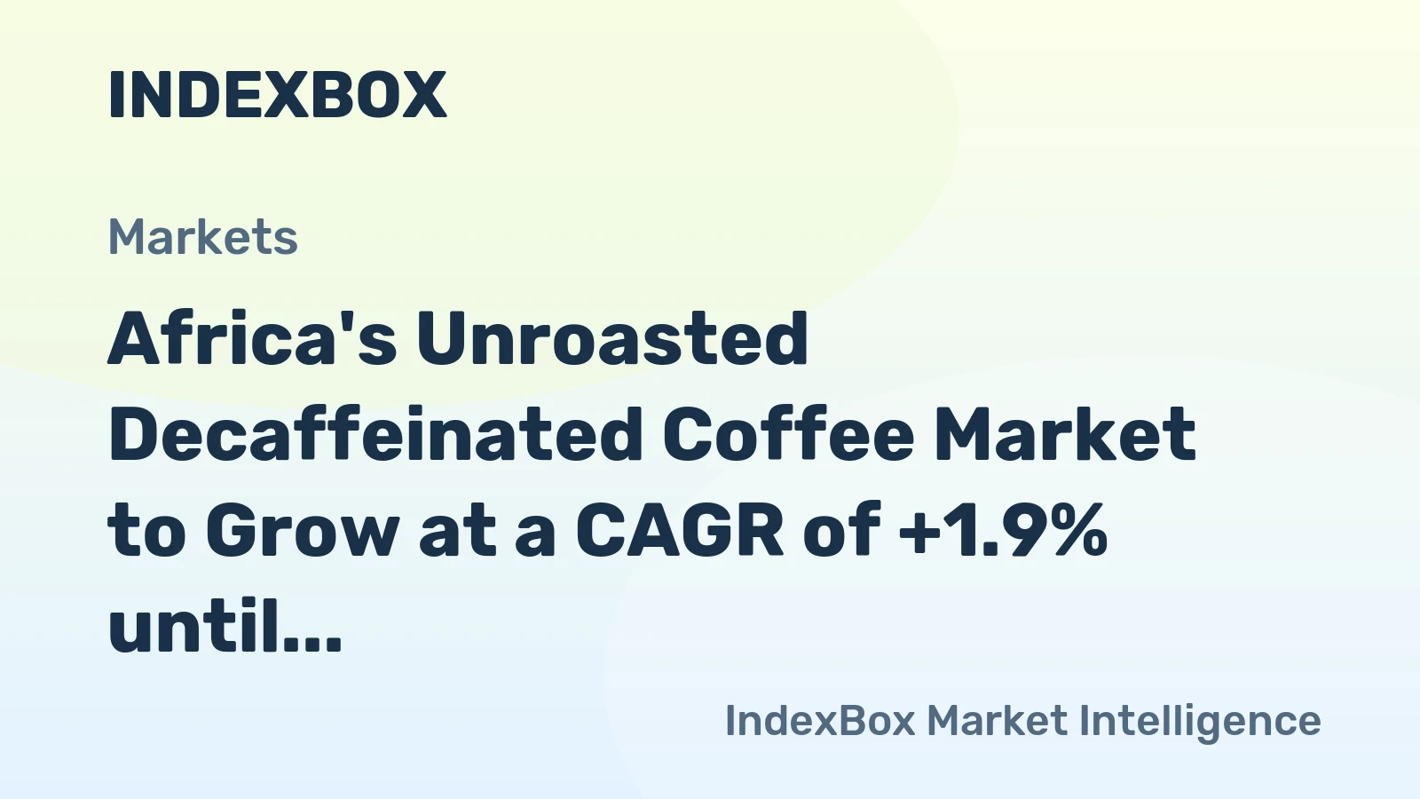 Africa's Unroasted Decaffeinated Coffee Market to Grow at a CAGR of +1.9% until 2035