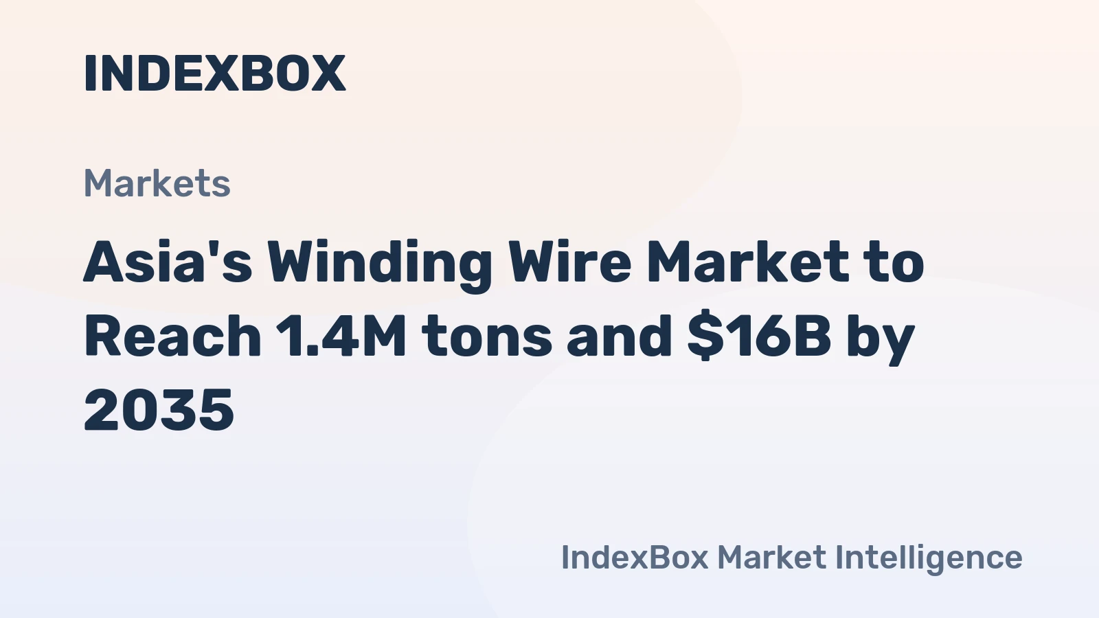 Asia's Winding Wire Market to Reach 1.4M tons and $16B by 2035