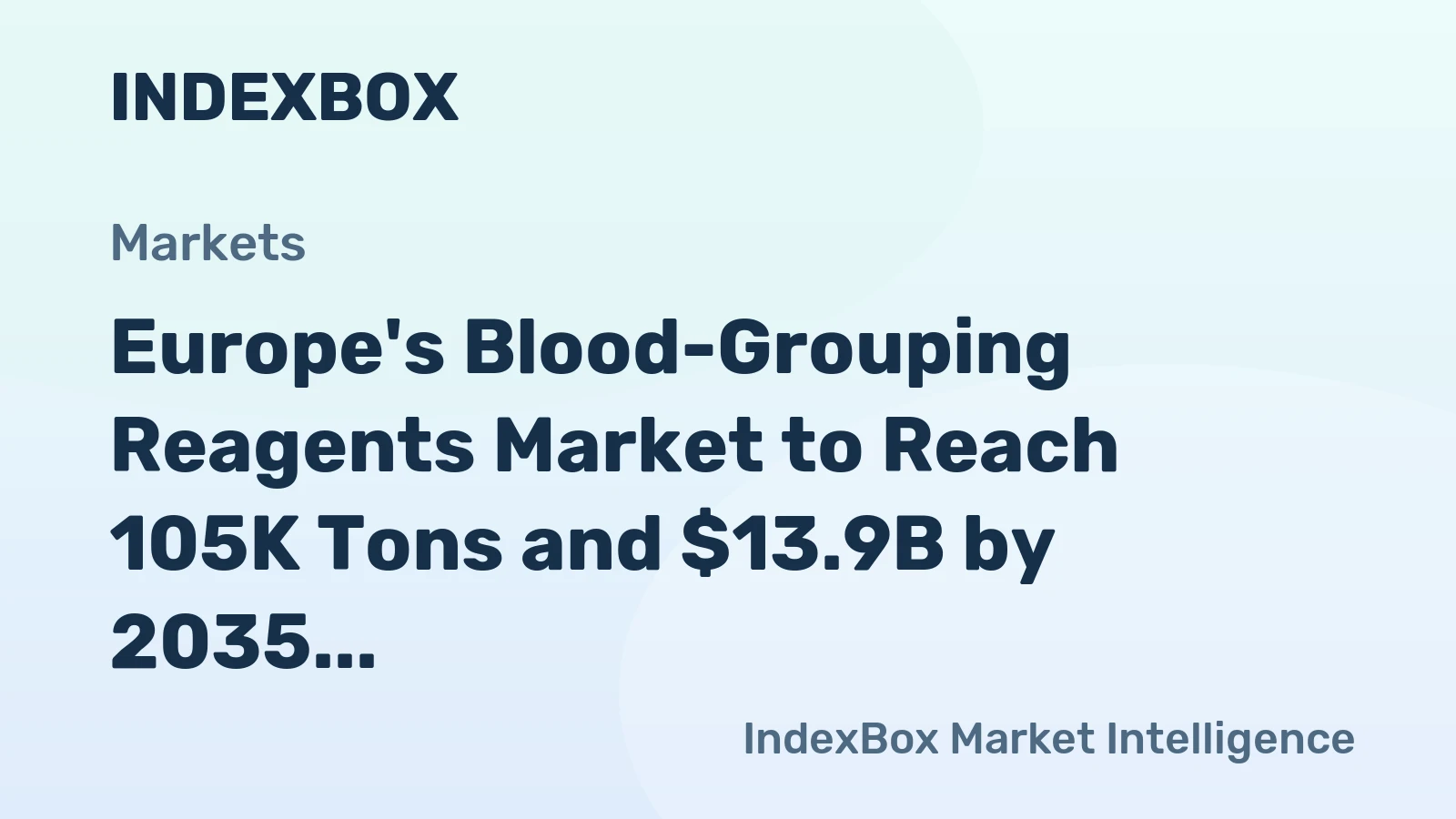 Europe's Blood-Grouping Reagents Market to Reach 105K Tons and $13.9B by 2035