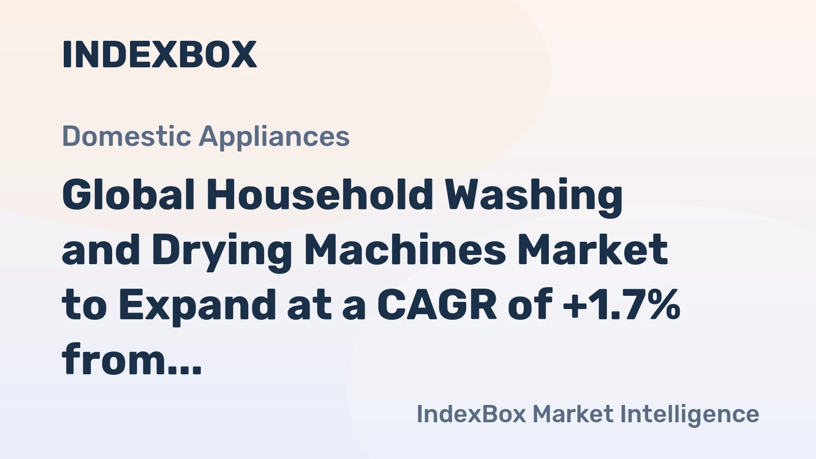 Global Household Washing and Drying Machines Market to Expand at a CAGR of +1.7% from 2024 to 2035, Reaching 309M Units