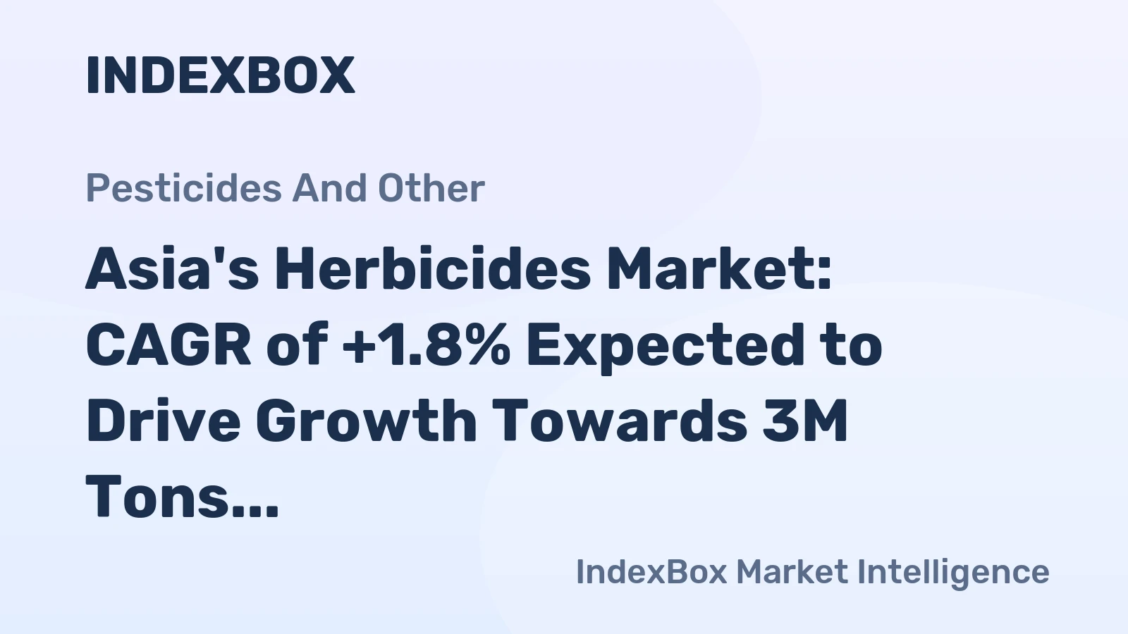 Asia's Herbicides Market: CAGR of +1.8% Expected to Drive Growth Towards 3M Tons by 2035