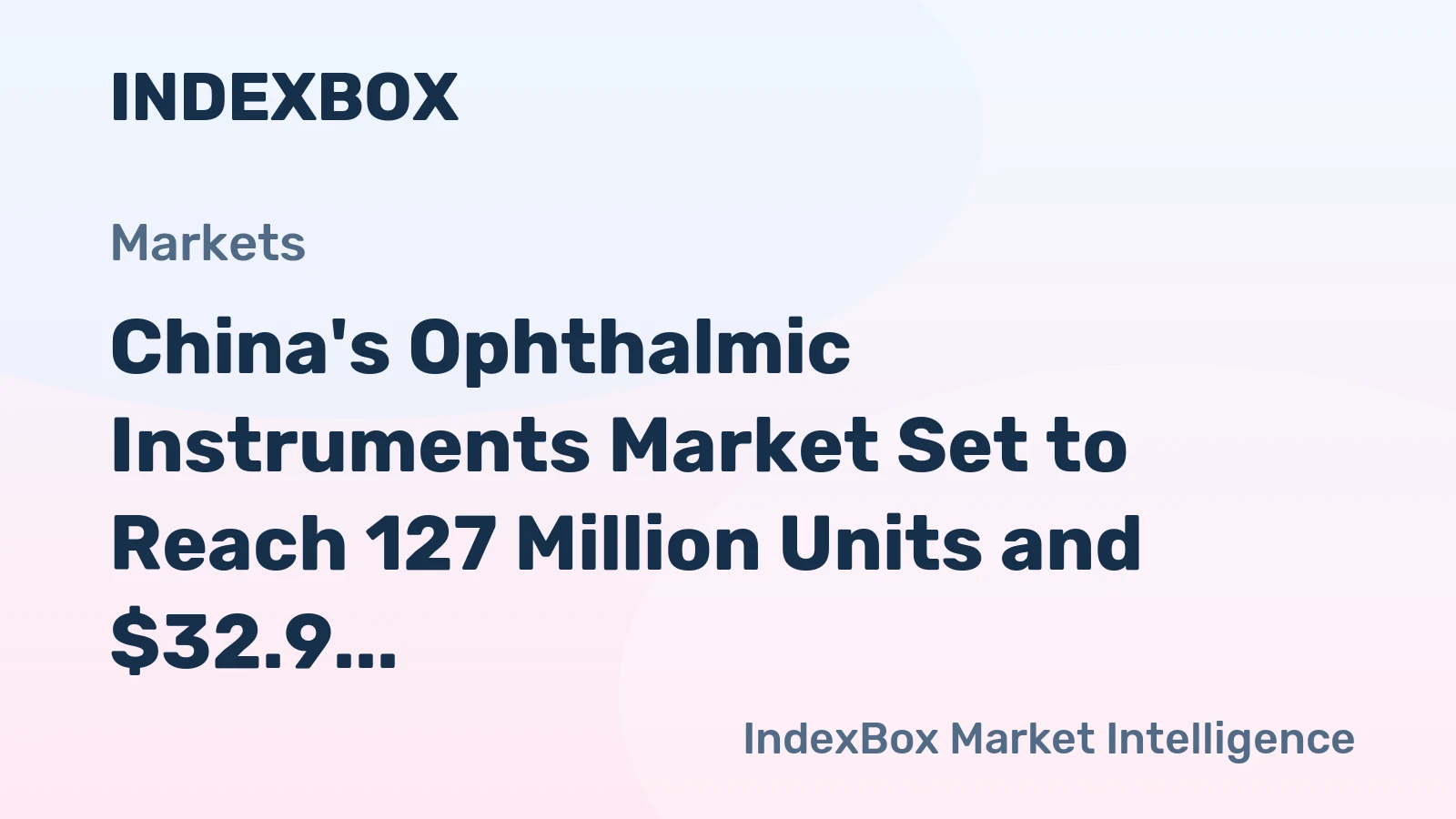 China's Ophthalmic Instruments Market Set to Reach 127 Million Units and $32.9 Billion