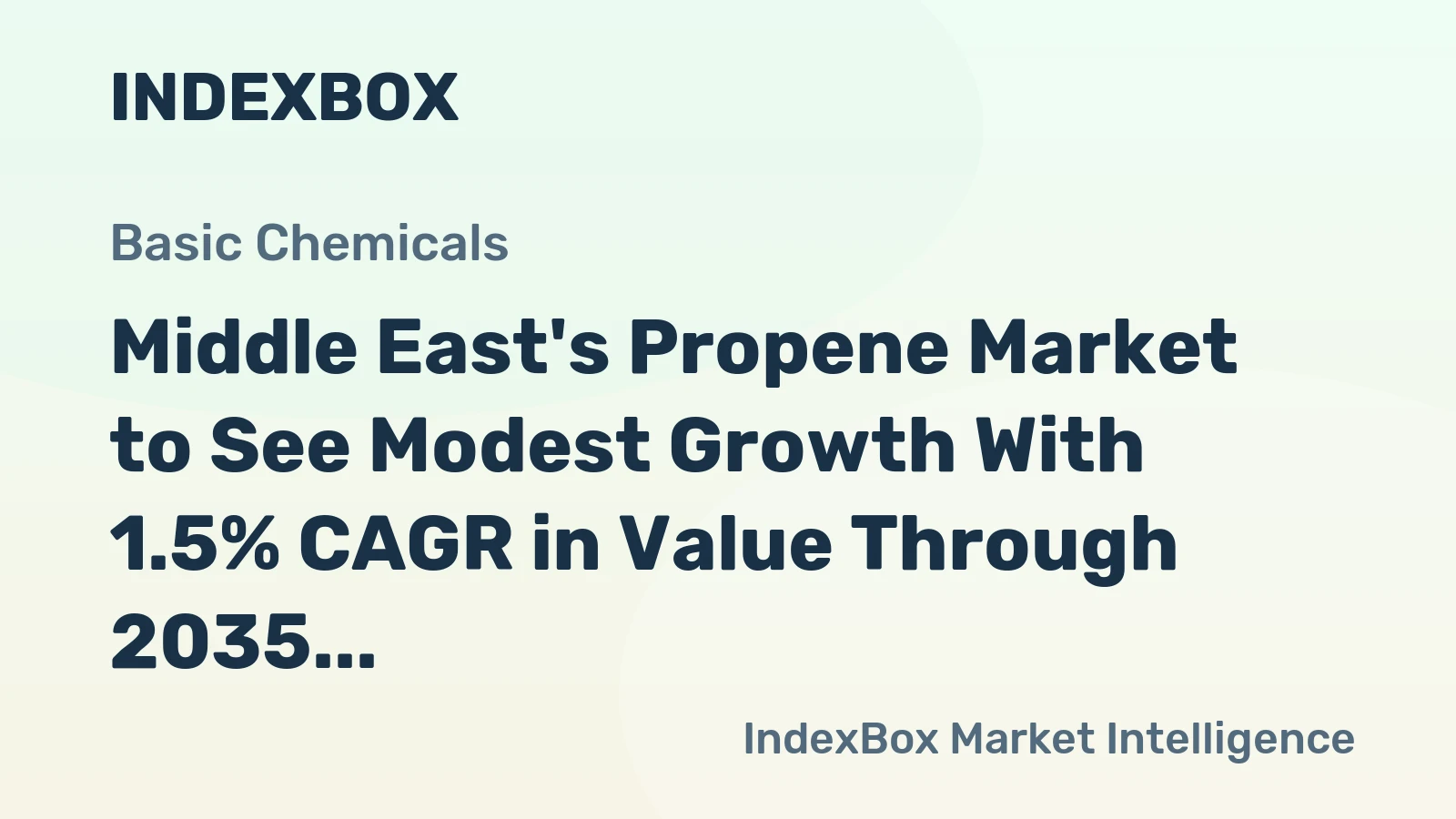 Middle East's Propene Market to See Modest Growth With 1.5% CAGR in Value Through 2035