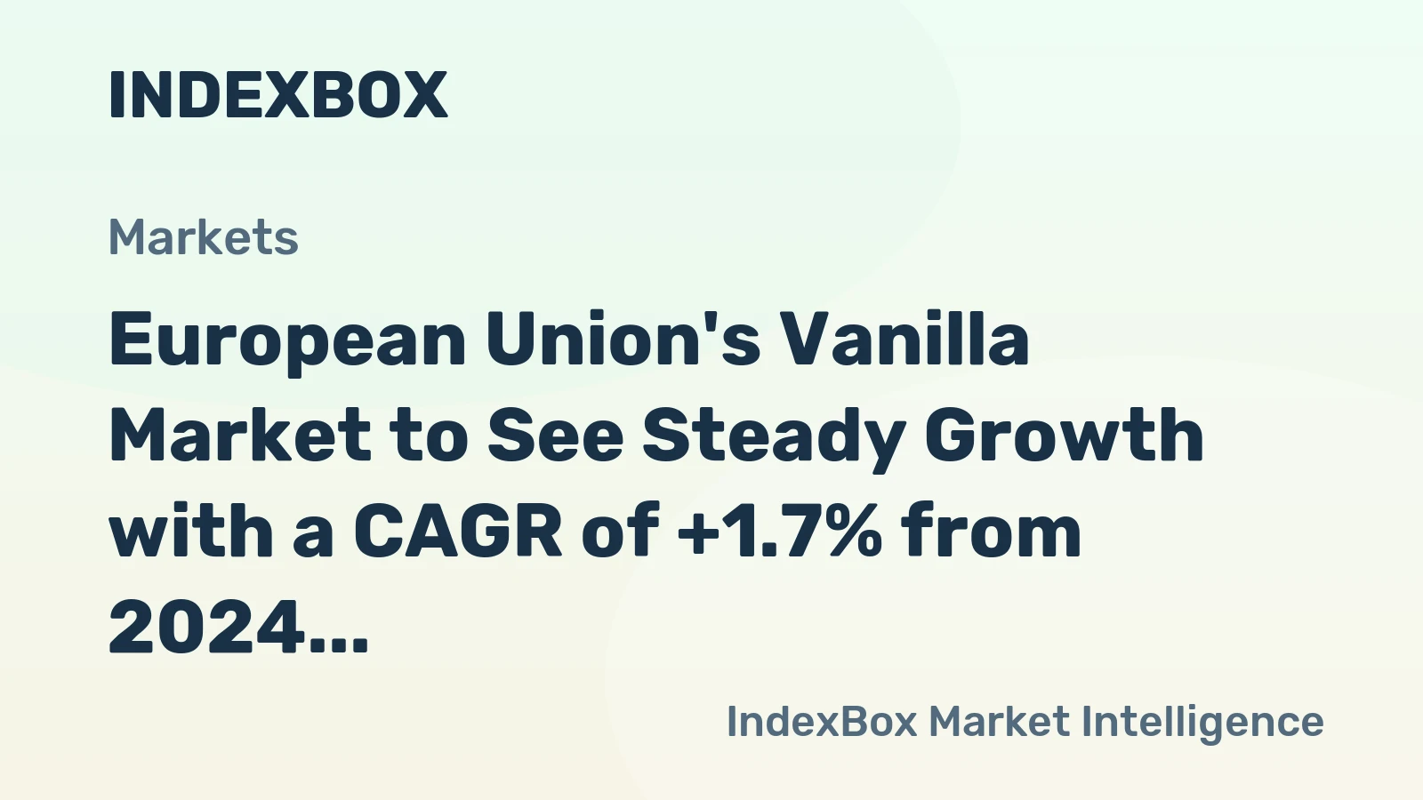 European Union's Vanilla Market to See Steady Growth with a CAGR of +1.7% from 2024 to 2035