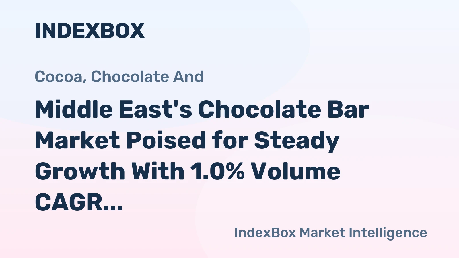 Middle East's Chocolate Bar Market Poised for Steady Growth With 1.0% Volume CAGR Through 2035