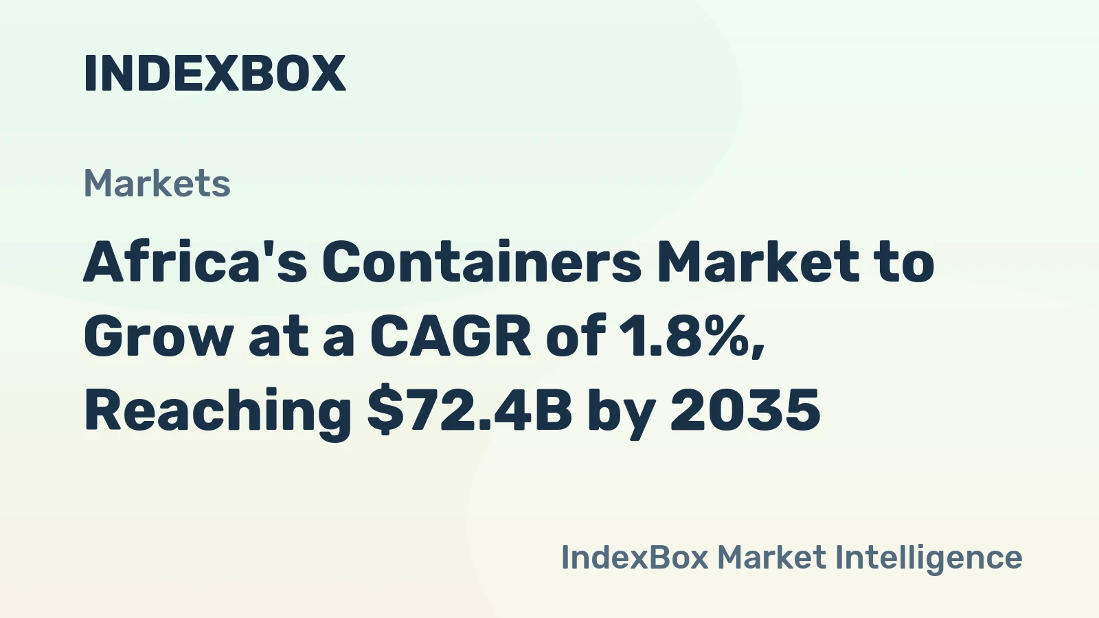 Africa's Containers Market to Grow at a CAGR of 1.8%, Reaching $72.4B by 2035