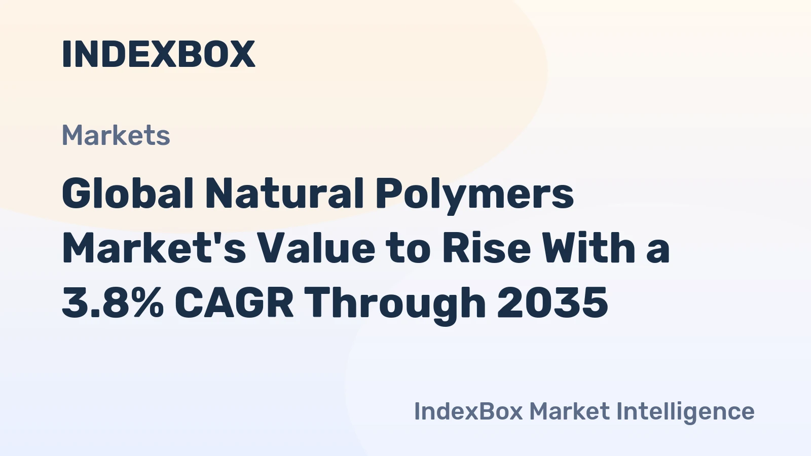 Global Natural Polymers Market's Value to Rise With a 3.8% CAGR Through 2035