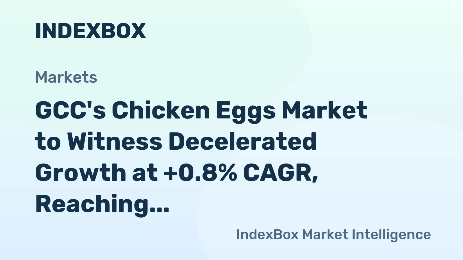GCC's Chicken Eggs Market to Witness Decelerated Growth at +0.8% CAGR, Reaching $3.1B by 2035