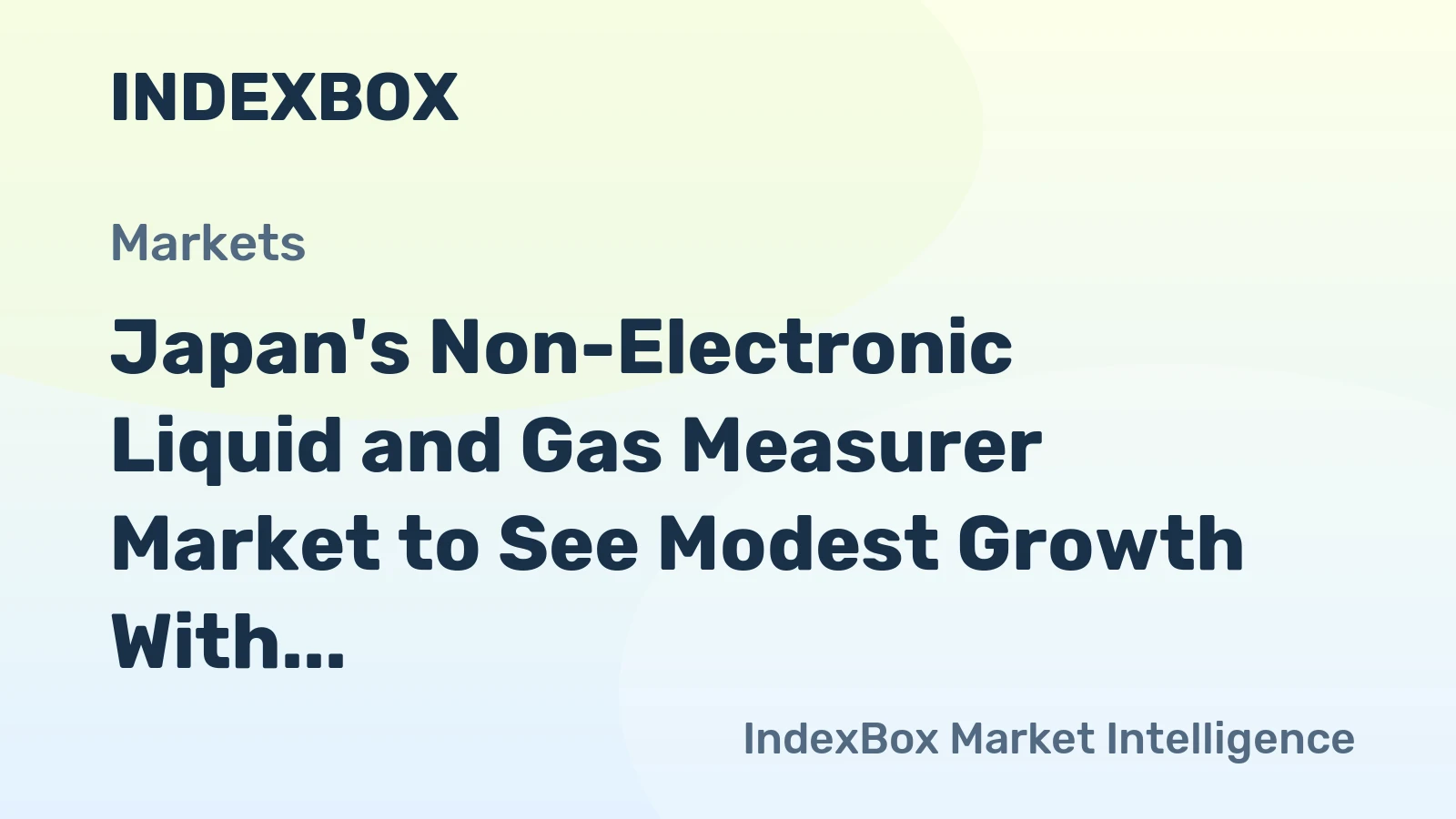 Japan's Non-Electronic Liquid and Gas Measurer Market to See Modest Growth With a +0.9% CAGR