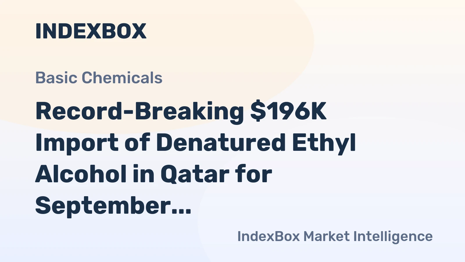Record-Breaking $196K Import of Denatured Ethyl Alcohol in Qatar for September 2023
