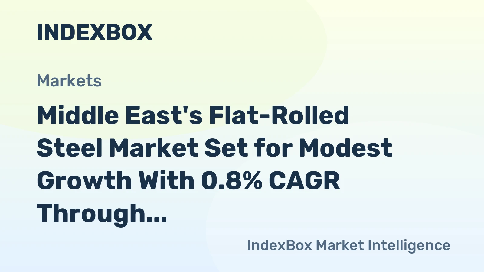 Middle East's Flat-Rolled Steel Market Set for Modest Growth With 0.8% CAGR Through 2035