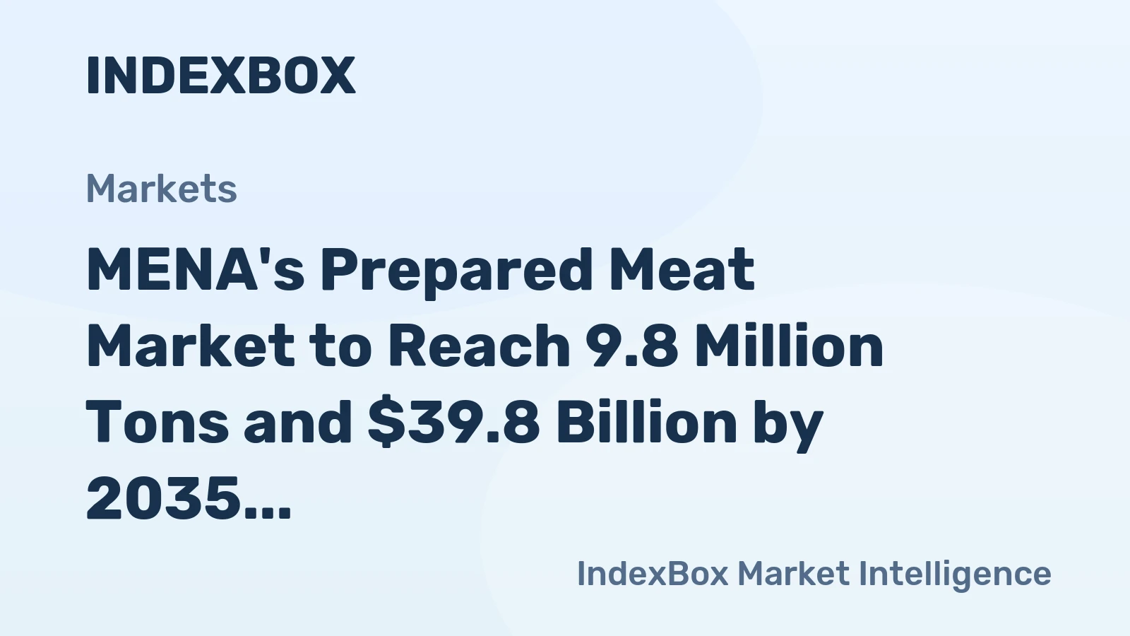 MENA's Prepared Meat Market to Reach 9.8 Million Tons and $39.8 Billion by 2035