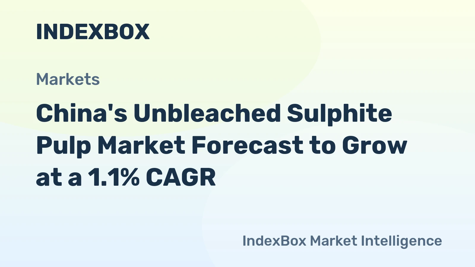 China's Unbleached Sulphite Pulp Market Forecast to Grow at a 1.1% CAGR