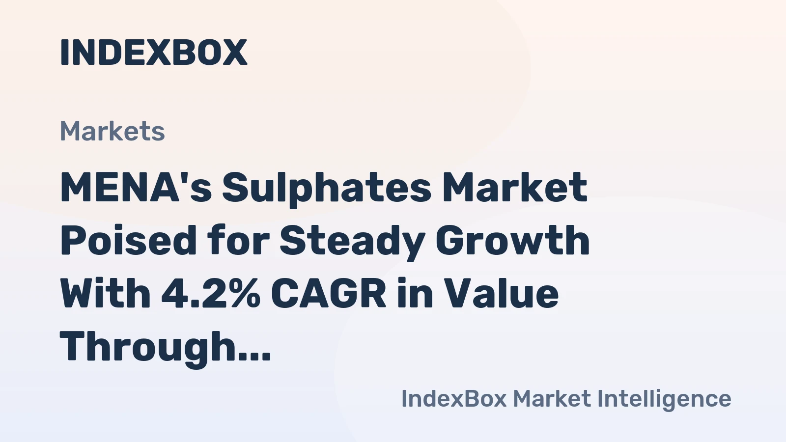 MENA's Sulphates Market Poised for Steady Growth With 4.2% CAGR in Value Through 2035
