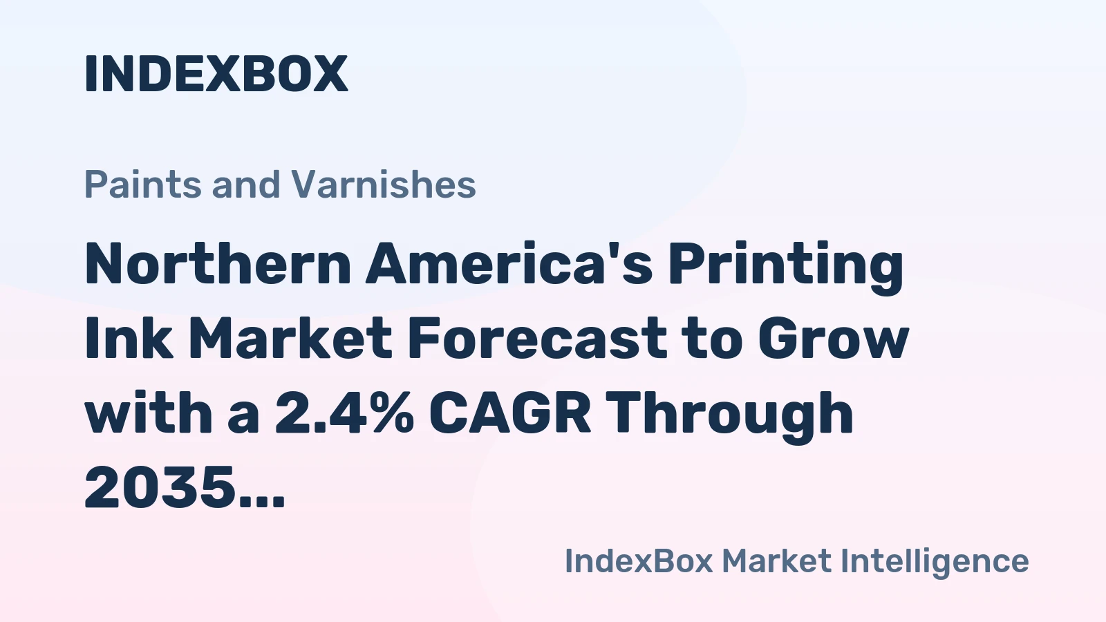 Northern America's Printing Ink Market Forecast to Grow with a 2.4% CAGR Through 2035