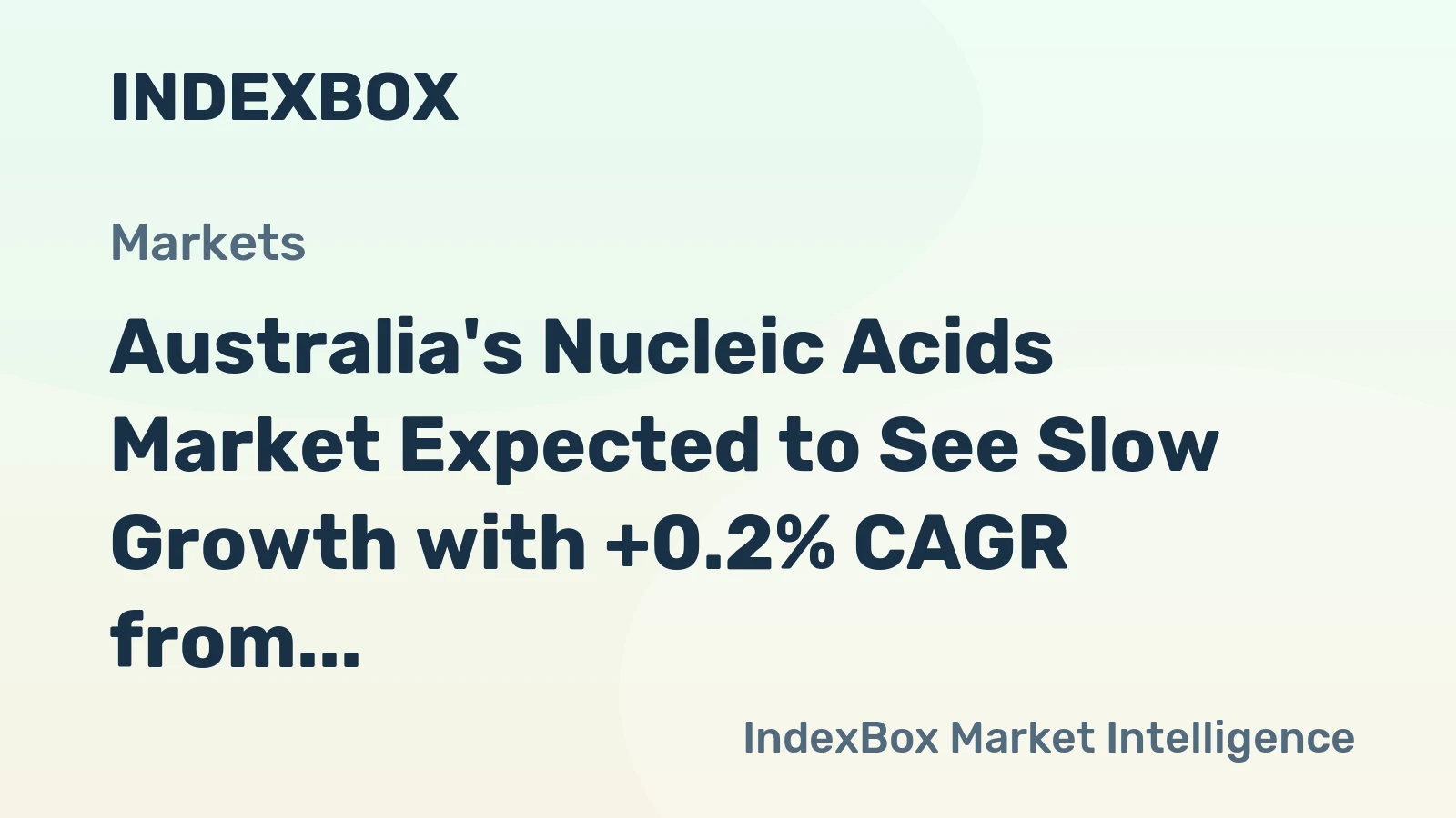 Australia's Nucleic Acids Market Expected to See Slow Growth with +0.2% CAGR from 2024 to 2035