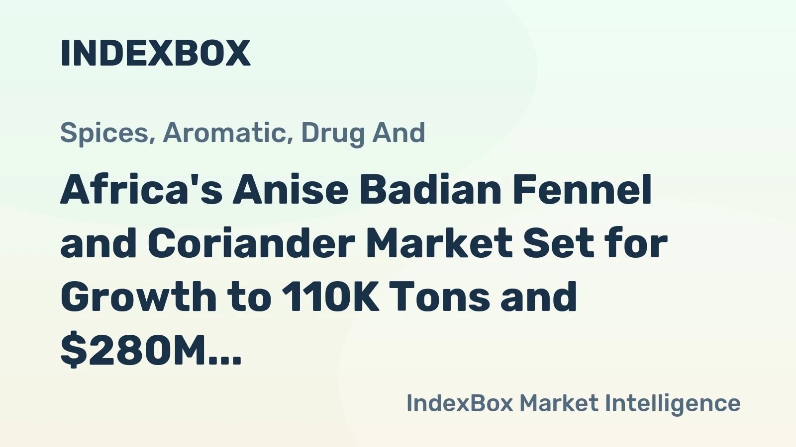 Africa's Anise Badian Fennel and Coriander Market Set for Growth to 110K Tons and $280M by 2035